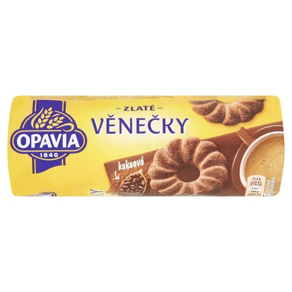 Opavia Zlaté Věnečky Sušenky kakaové 150g | Vinafoods.cz